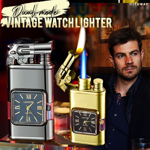 Cithway™ Windproof Dual-Flame Vintage Watch Lighter – sorakarake